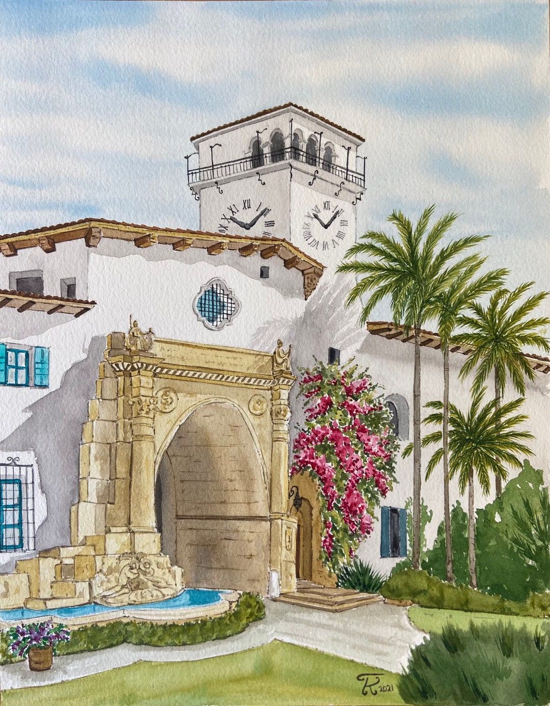 Santa Barbara Courthouse Front View - Etsy