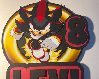 Shadow the Hedgehog Inspired Cake Topper, Shadow Birthday Party, Shadow ...