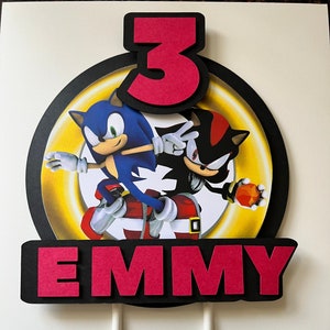 Shadow Sonic and Sonic the Hedgehog Theme Cake Topper - Etsy