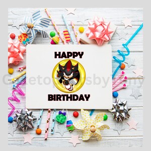 Shadow the Hedgehog Happy Birthday, Digital, PNG, 300DPI, Transparent ...