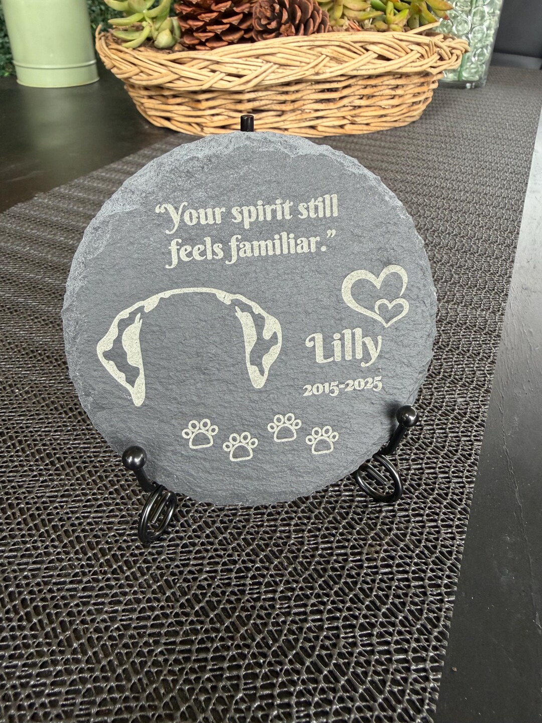 Personalized Pet Memorial Slate Coaster, Dog Loss Keepsake, Custom Pet ...