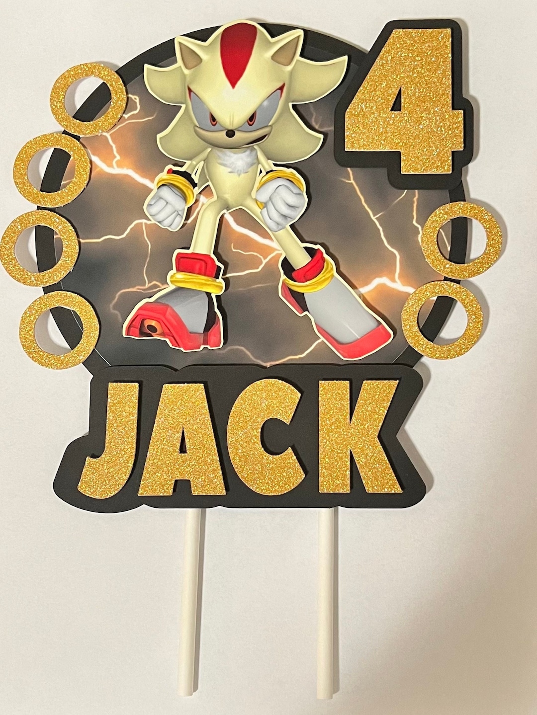 Super Shadow the Hedgehog Theme Cake Topper - Etsy
