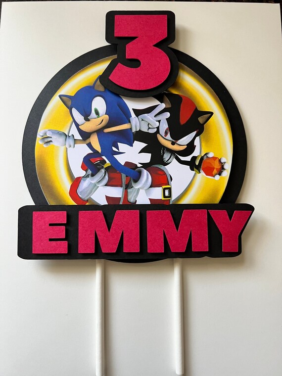 Shadow Sonic and Sonic the Hedgehog Theme Cake Topper | Etsy