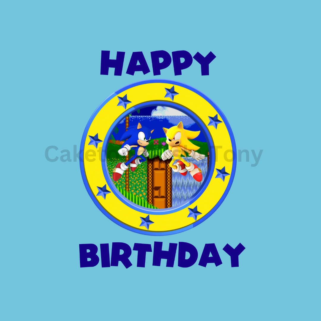 Sonic and Super Sonic Hedgehog Happy Birthday, Digital, PNG, 300DPI ...