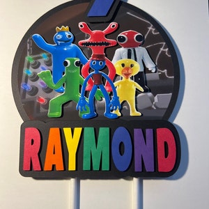 Rainbow Friends Theme Cake Topper - Etsy