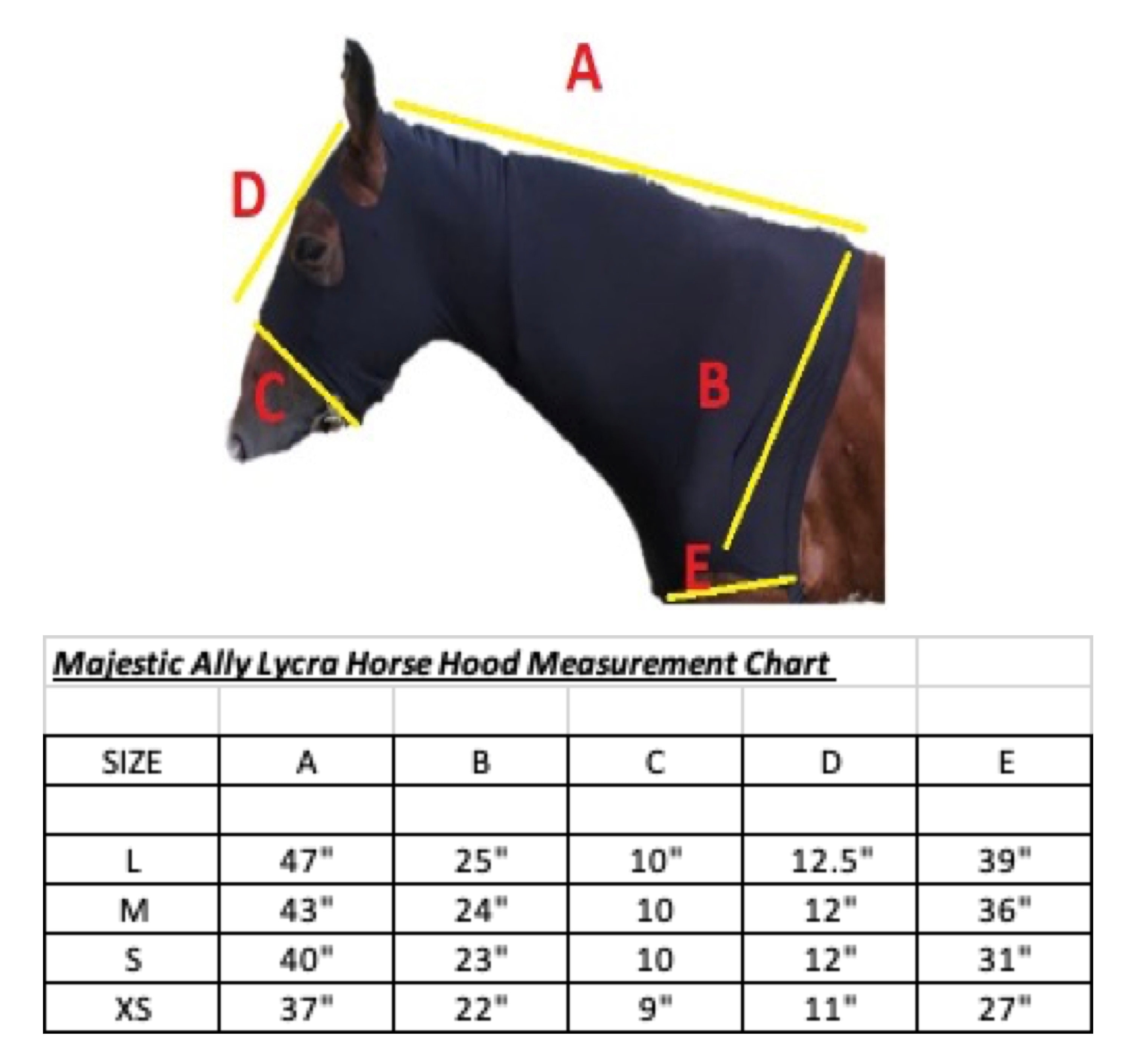 Majestic Ally Stretch Lycra Horse Hood With Zipper - Etsy
