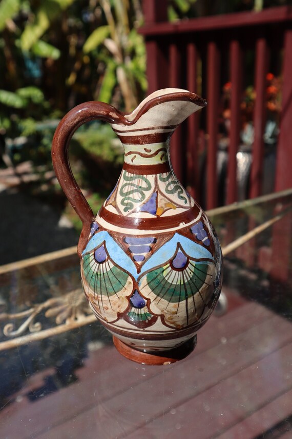 Home & Living Vases Home Décor Italian Ceramic Pitcher in Unusual Brown ...