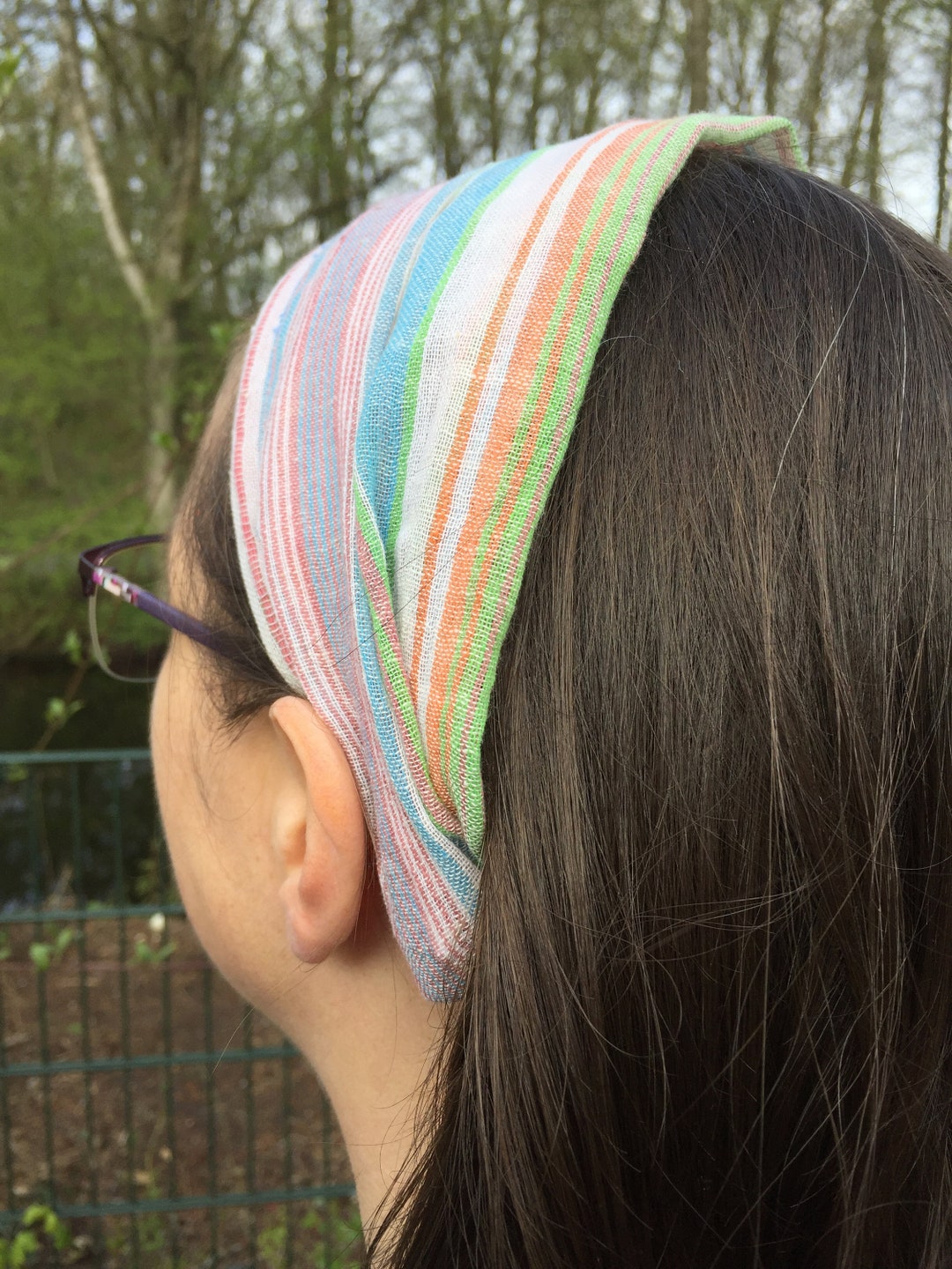 Linen Striped Headscarf, Christian Head Covering - Etsy