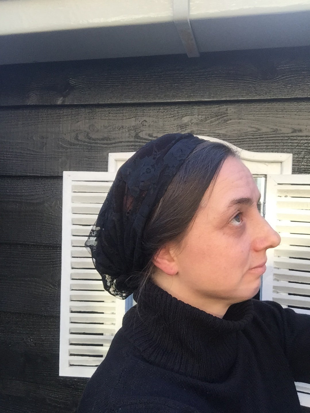 Regular Fit Black Lace Christian Headwear - Etsy