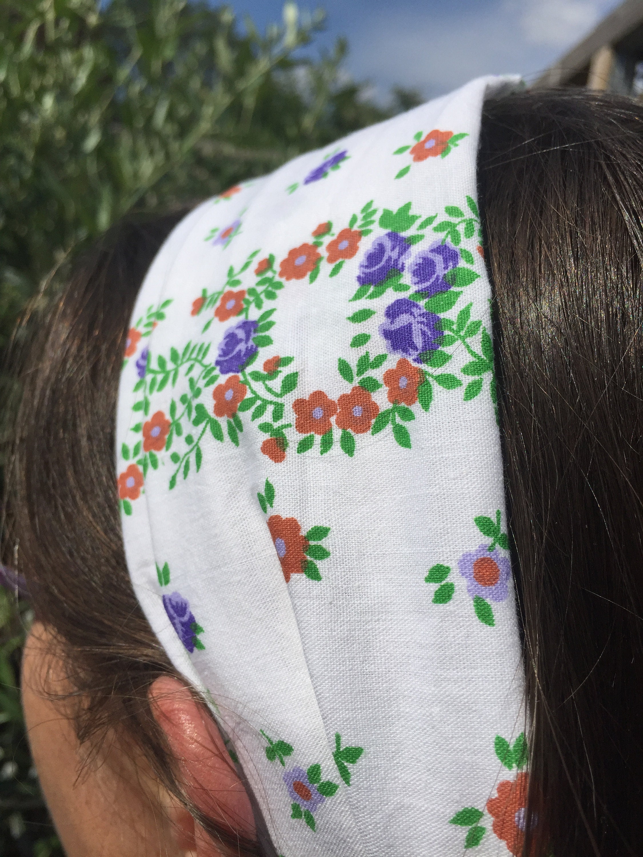 Vintage Cotton Headscarf Christian Head Covering, Headscarf, Cover ...