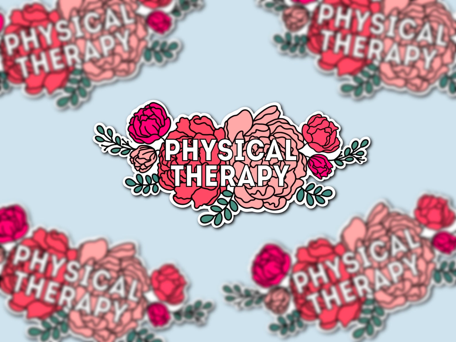 Floral Physical Therapy Sticker, Waterproof Vinyl PT Decal - Etsy