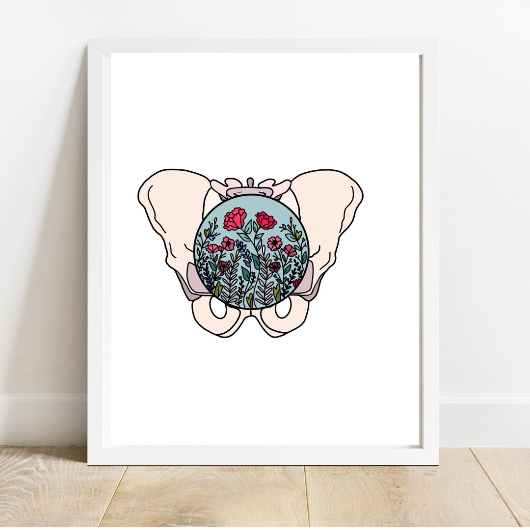 Floral Pelvis, Pelvic Health, Physical Therapy Printable, DPT Gift ...