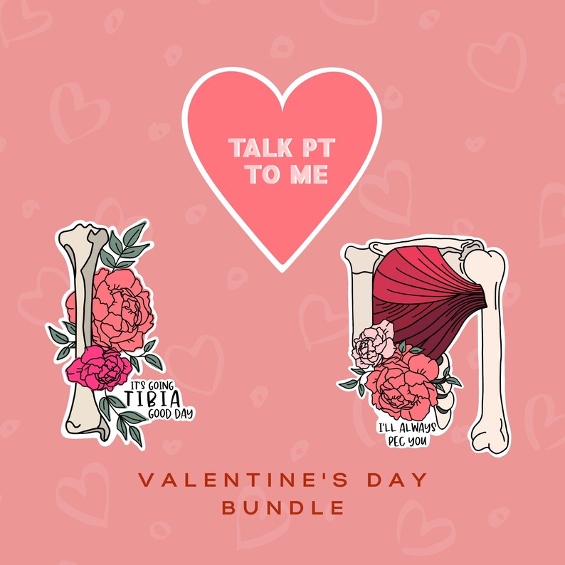 V-day Bundle Physical Therapy Valentine's Day Sticker - Etsy