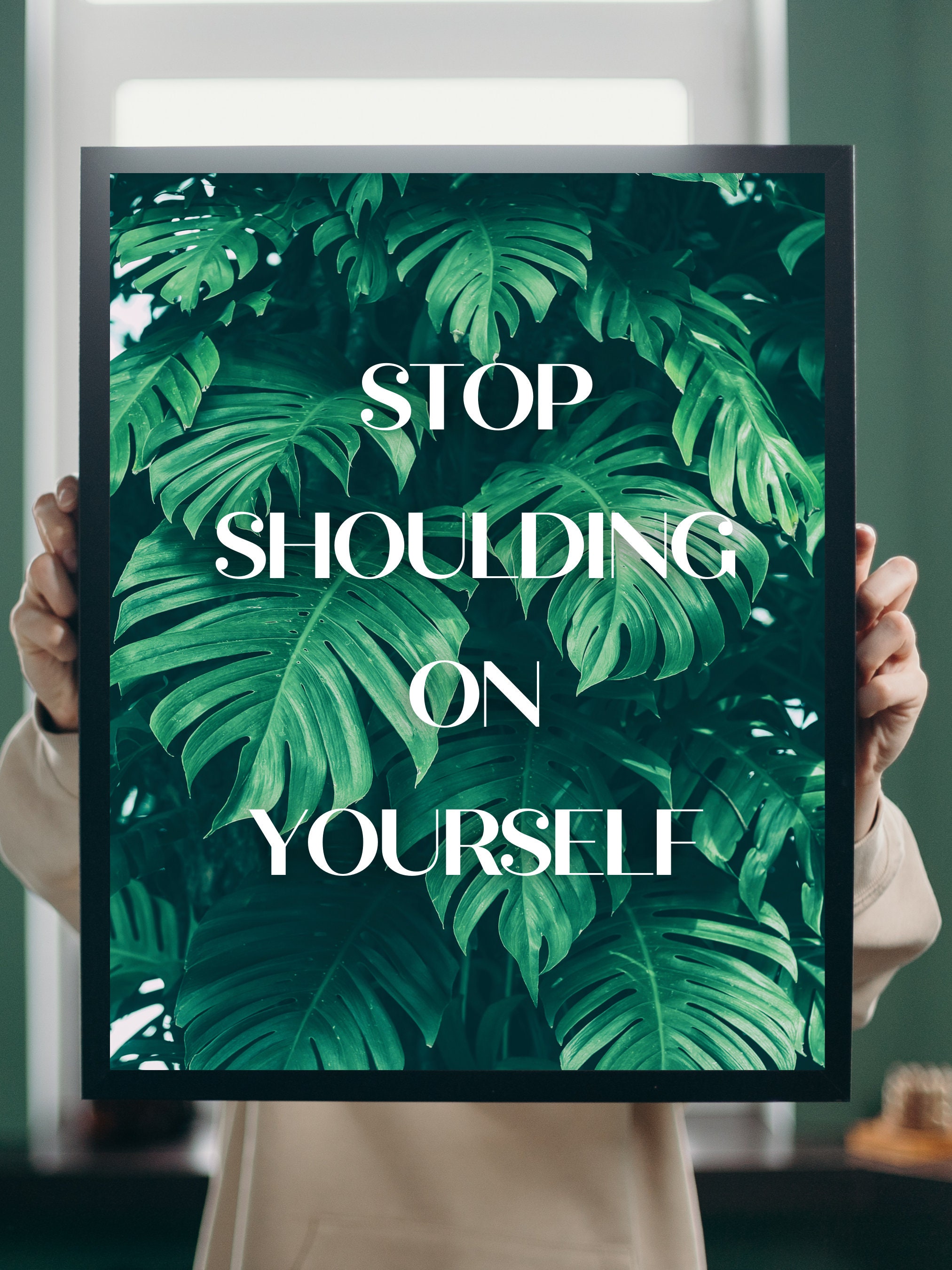 Stop Shoulding on Yourself Digital Art Print, Self-compassion Mental ...