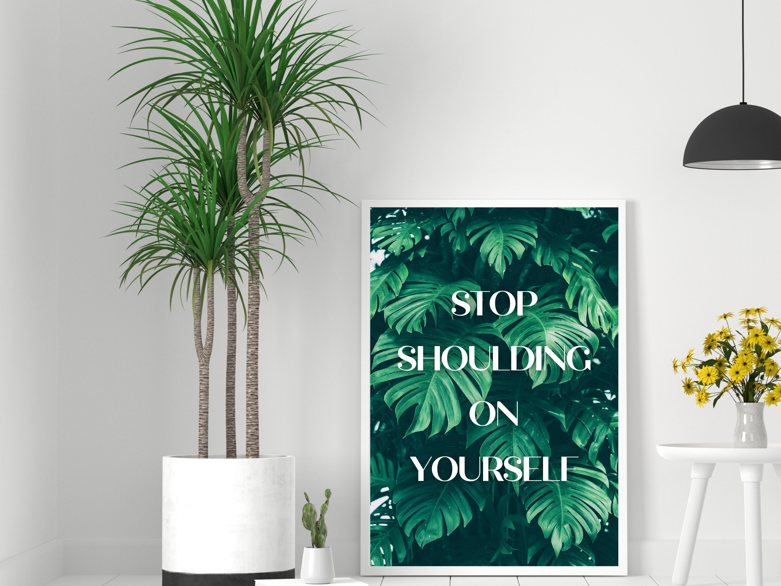 Stop Shoulding on Yourself Digital Art Print, Self-compassion Mental ...