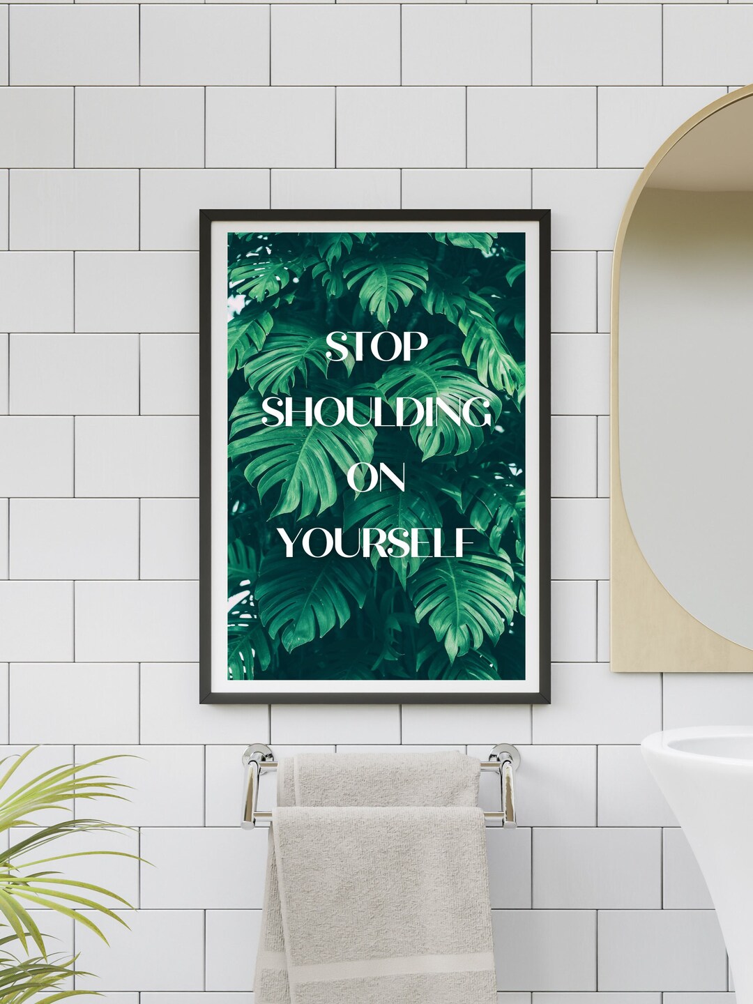 Stop Shoulding on Yourself Digital Art Print, Self-compassion Mental ...