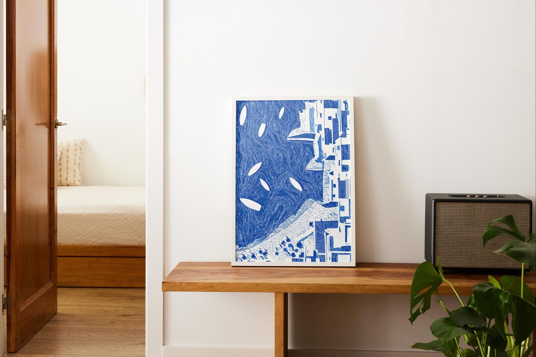 Puglia Italy Coastal Print: Mediterranean Abstract Art, Digital ...