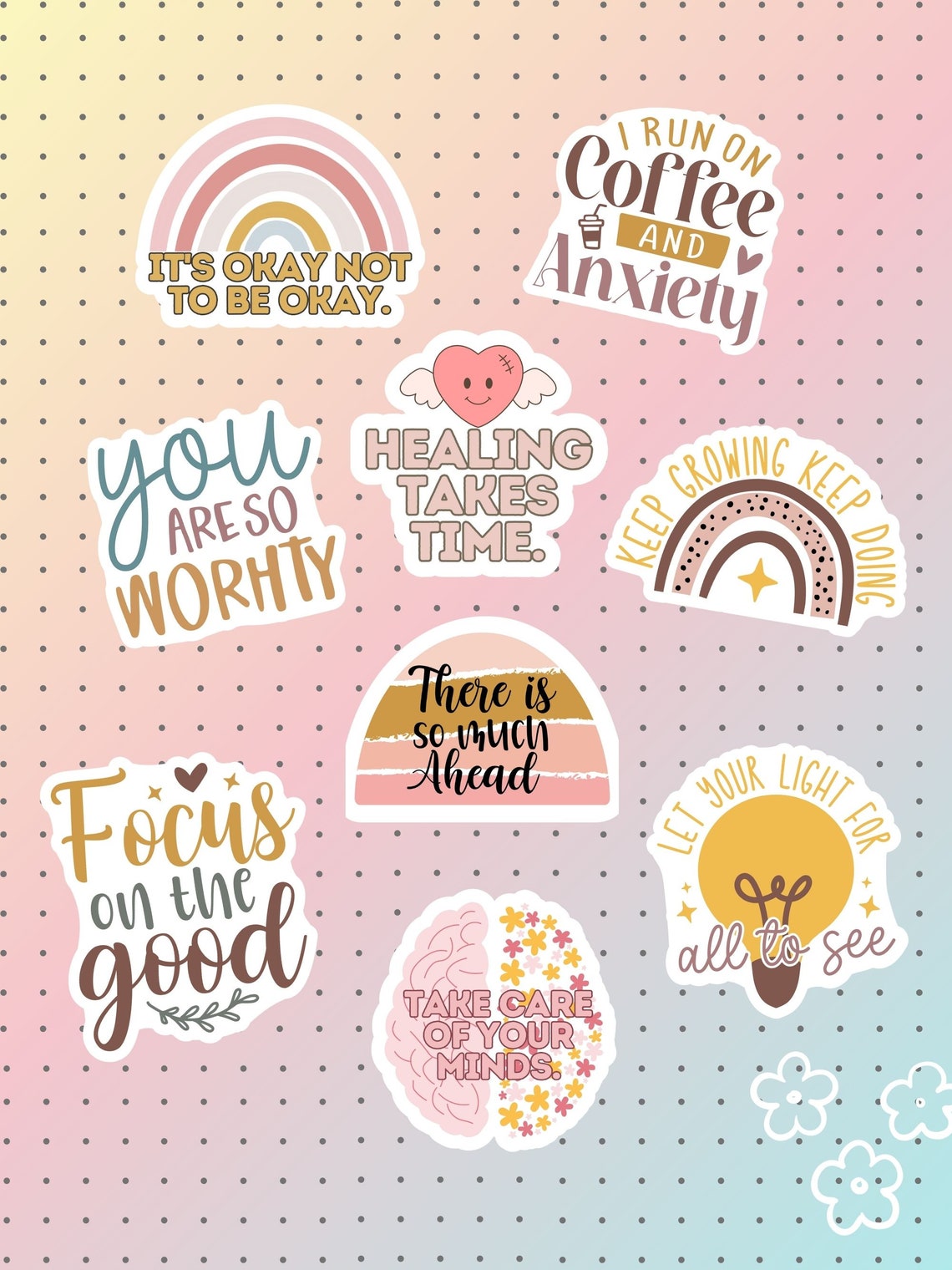 Motivational Stickers Png, Printable Stickers Bundle, Daily Positive ...