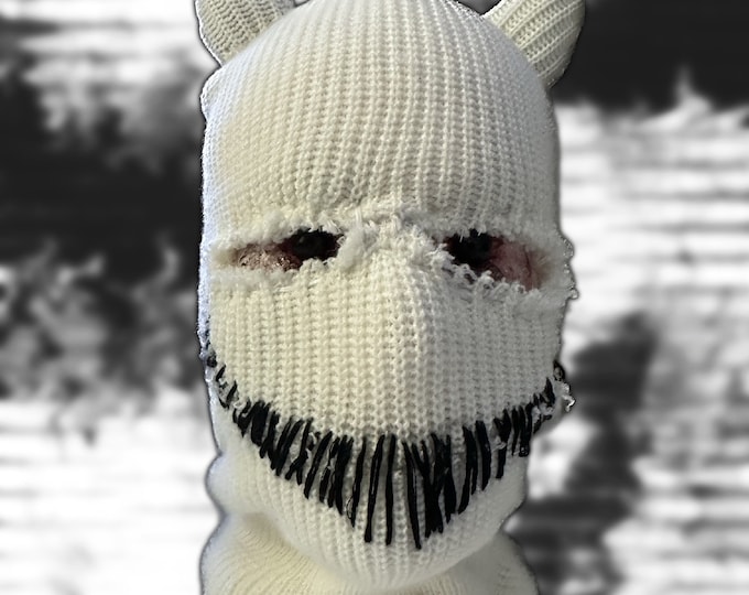 Kill Dyll Mask White Horned Frayed Eyes - Etsy