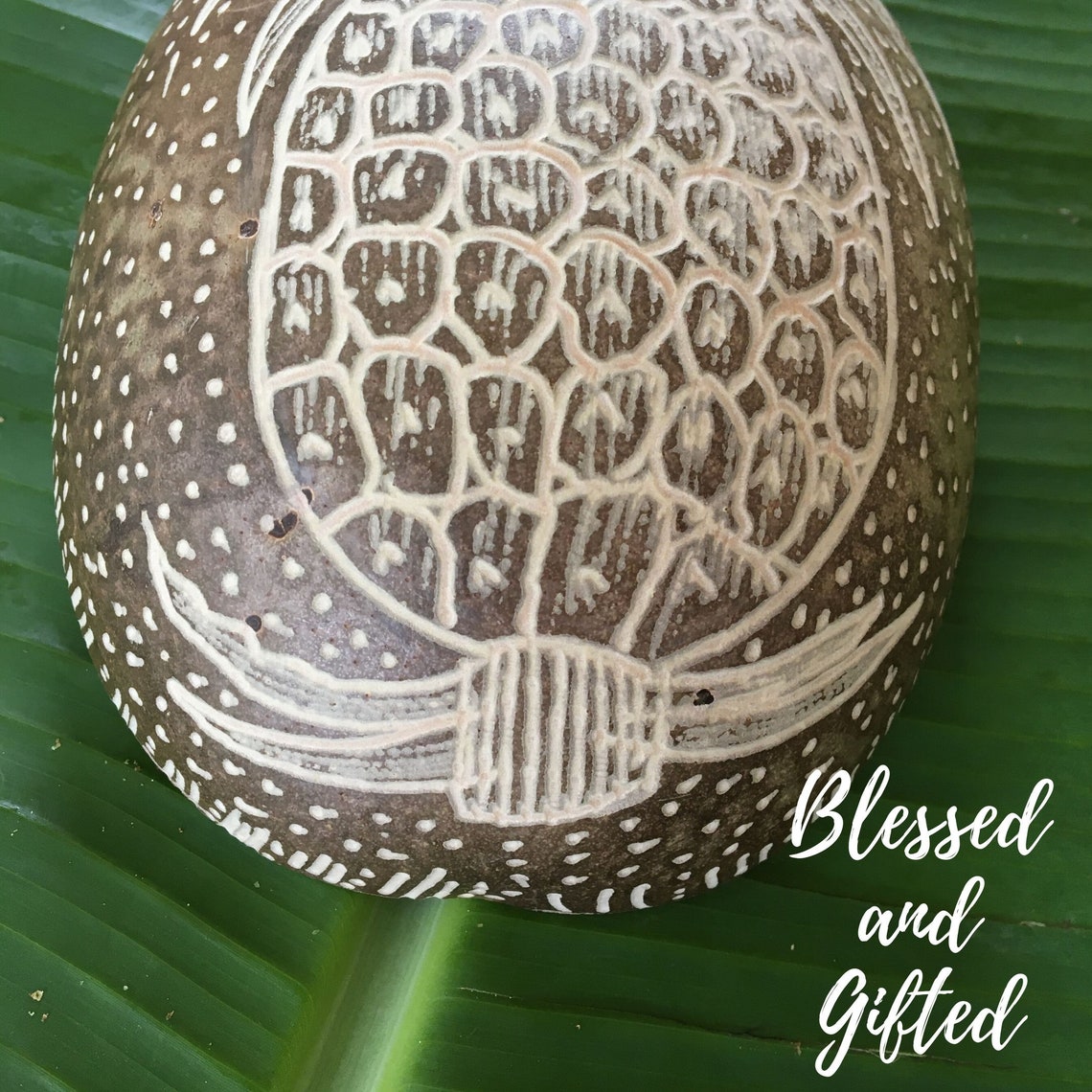 Calabash Bowl Plate 'Pineapple' design Natural | Etsy