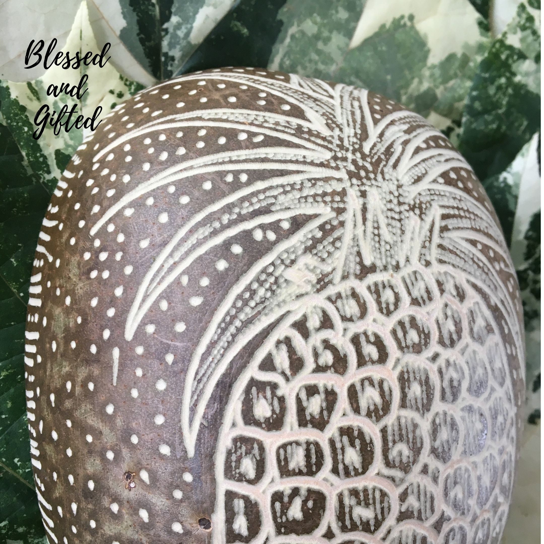 Calabash Bowl Plate, 'pineapple' Design, Natural Eco-friendly Wooden ...