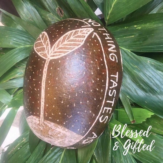 Calabash Bowl Plate 'vegan Feels' Design Natural | Etsy