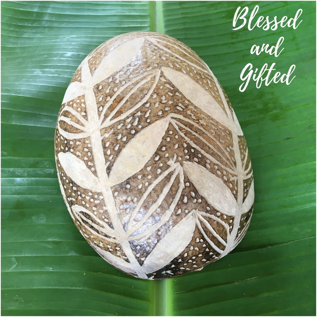 Calabash Bowl Plate 'leaf Stem' Design Natural - Etsy