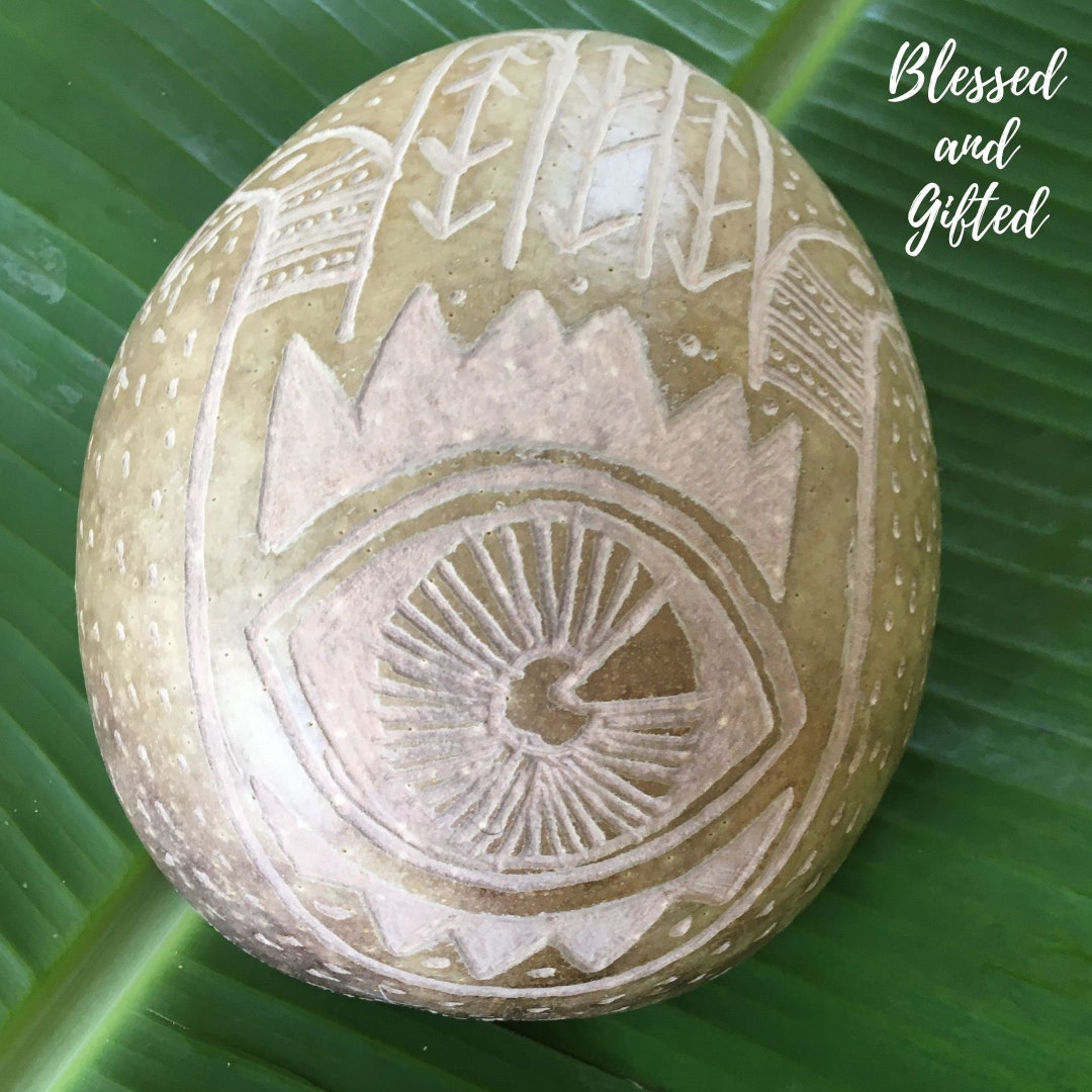 Calabash Bowl Plate, 'hand of Hamsa' Design, Natural Eco-friendly ...