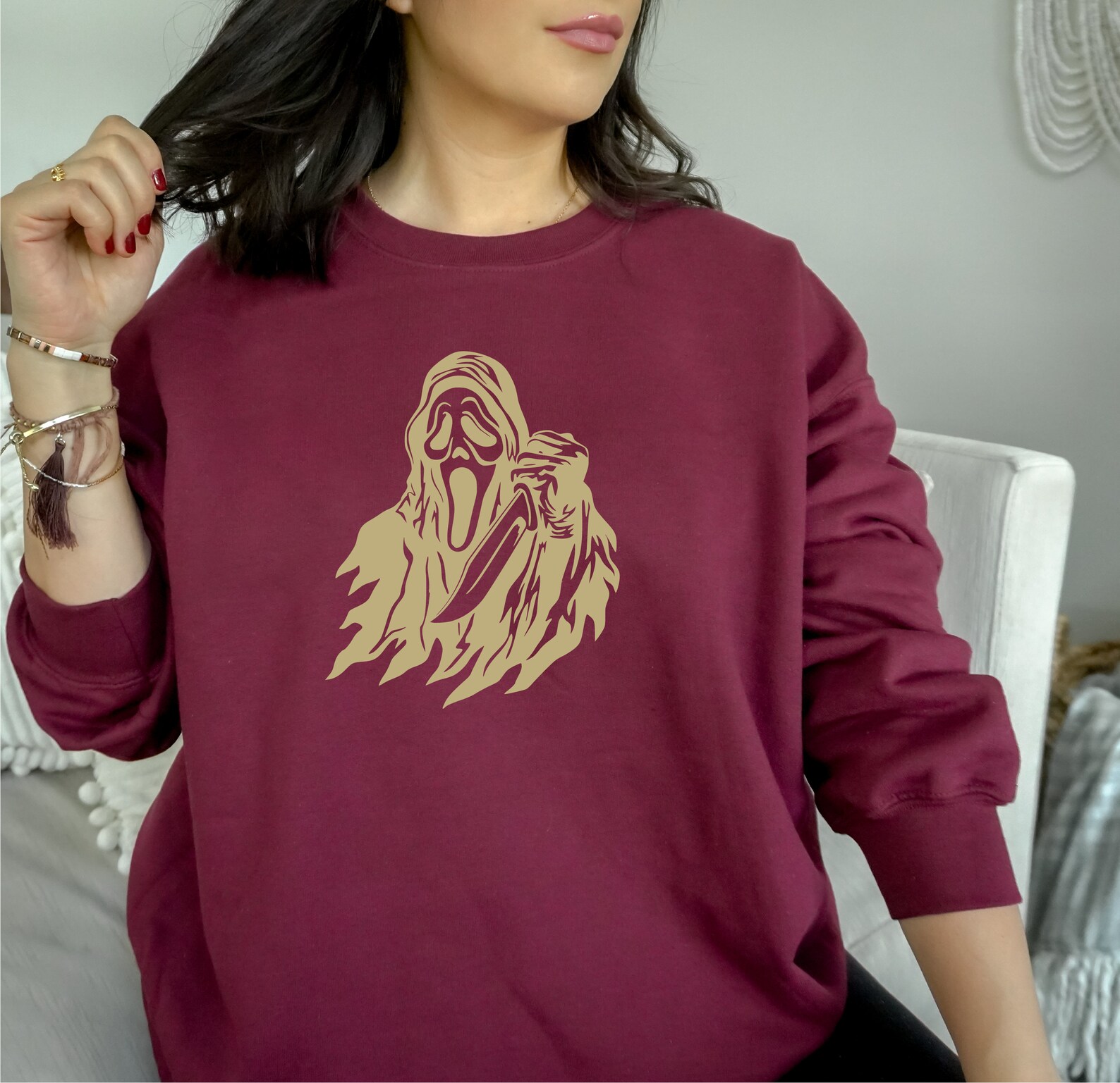 Scream Sweatshirt Horror Sweatshirt Halloween Hoodie Fall - Etsy UK