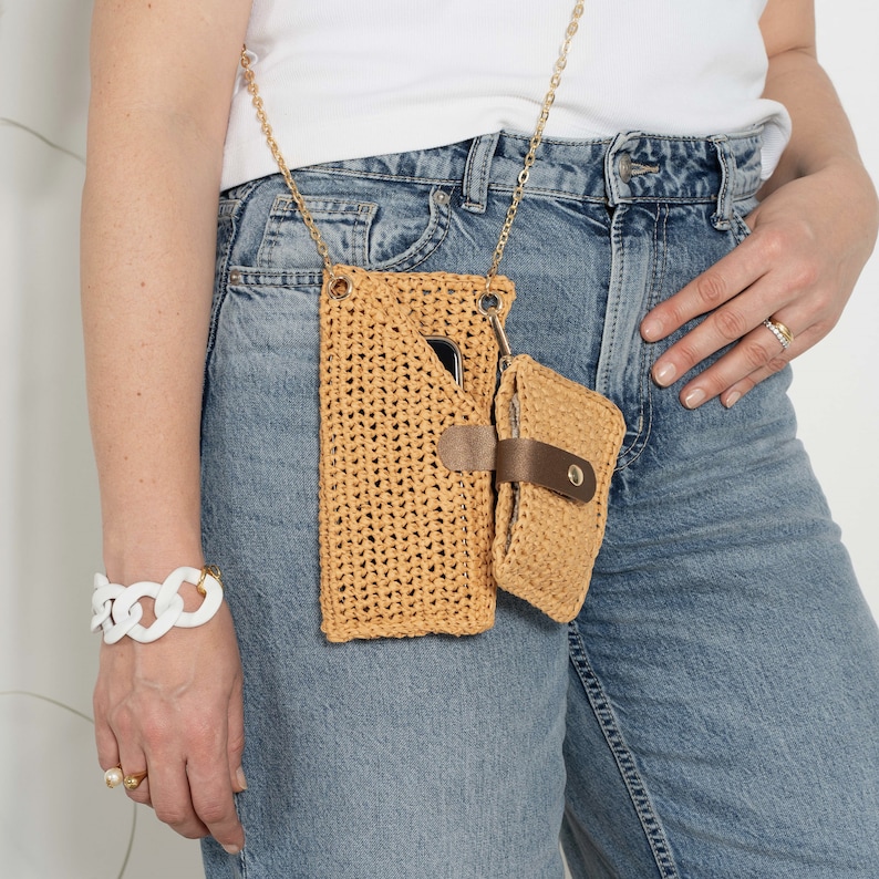 Straw Mobile Phone Crossbody Bag, Straw Summer Phone Bag, Phone Pouch ...
