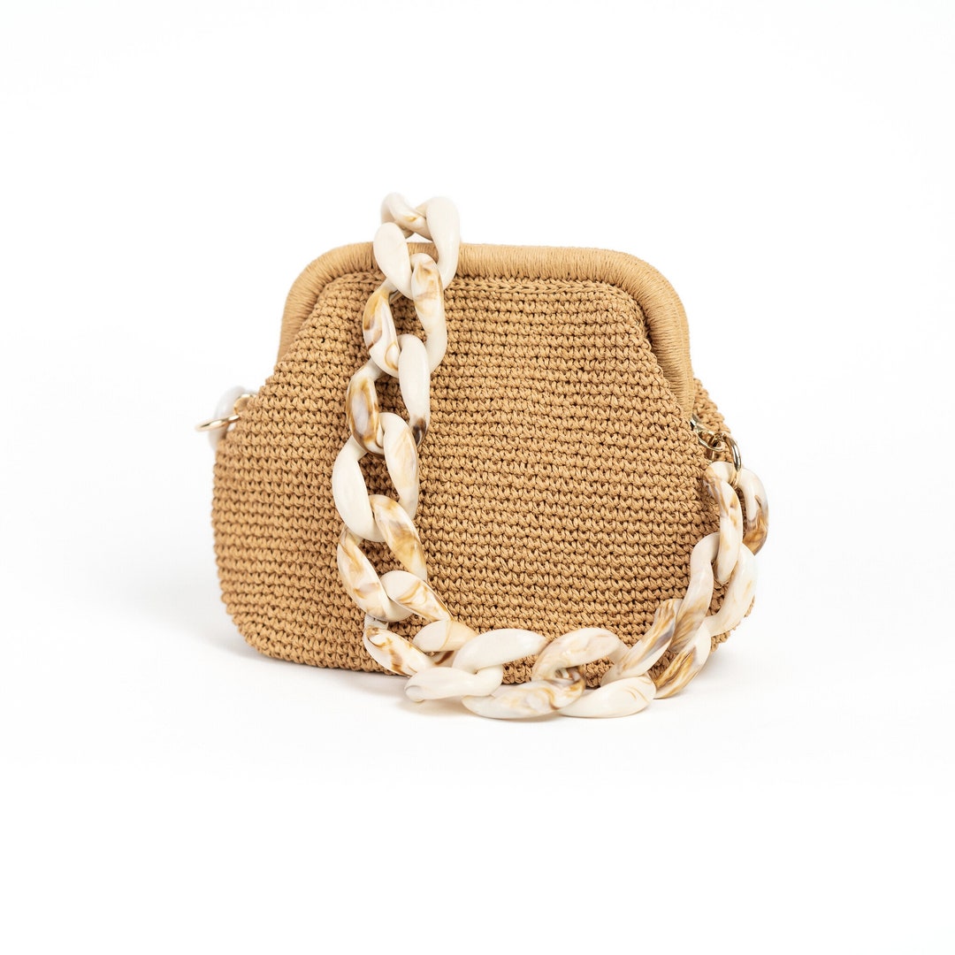 Straw Dumpling Bag, Raffia Purse Bag, Summer Wedding Bag, Straw Clutch ...