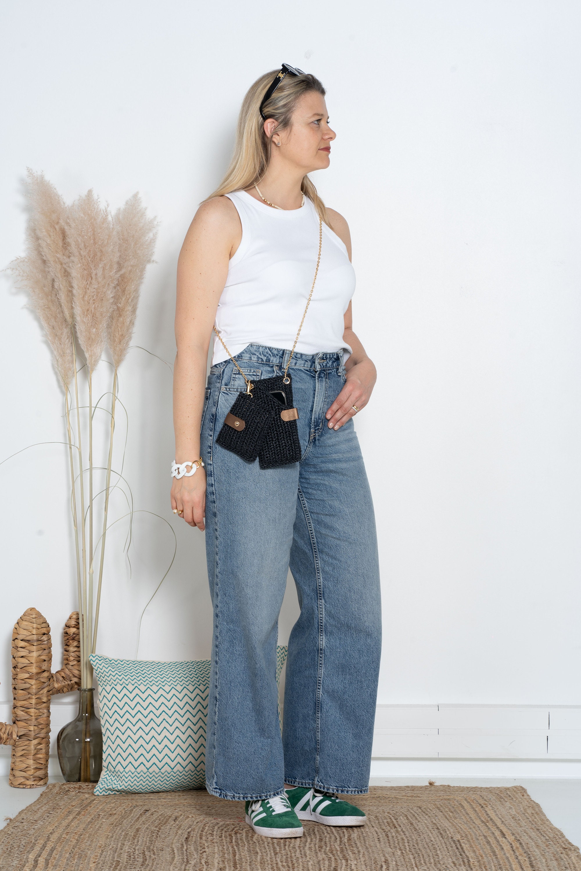 Straw Mobile Phone Crossbody Bag, Straw Summer Phone Bag, Phone Pouch ...