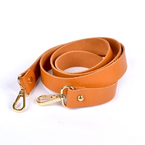 Tan Leather Bag Strap, Genuine Leather Bag Shoulder Strap, Replacement ...
