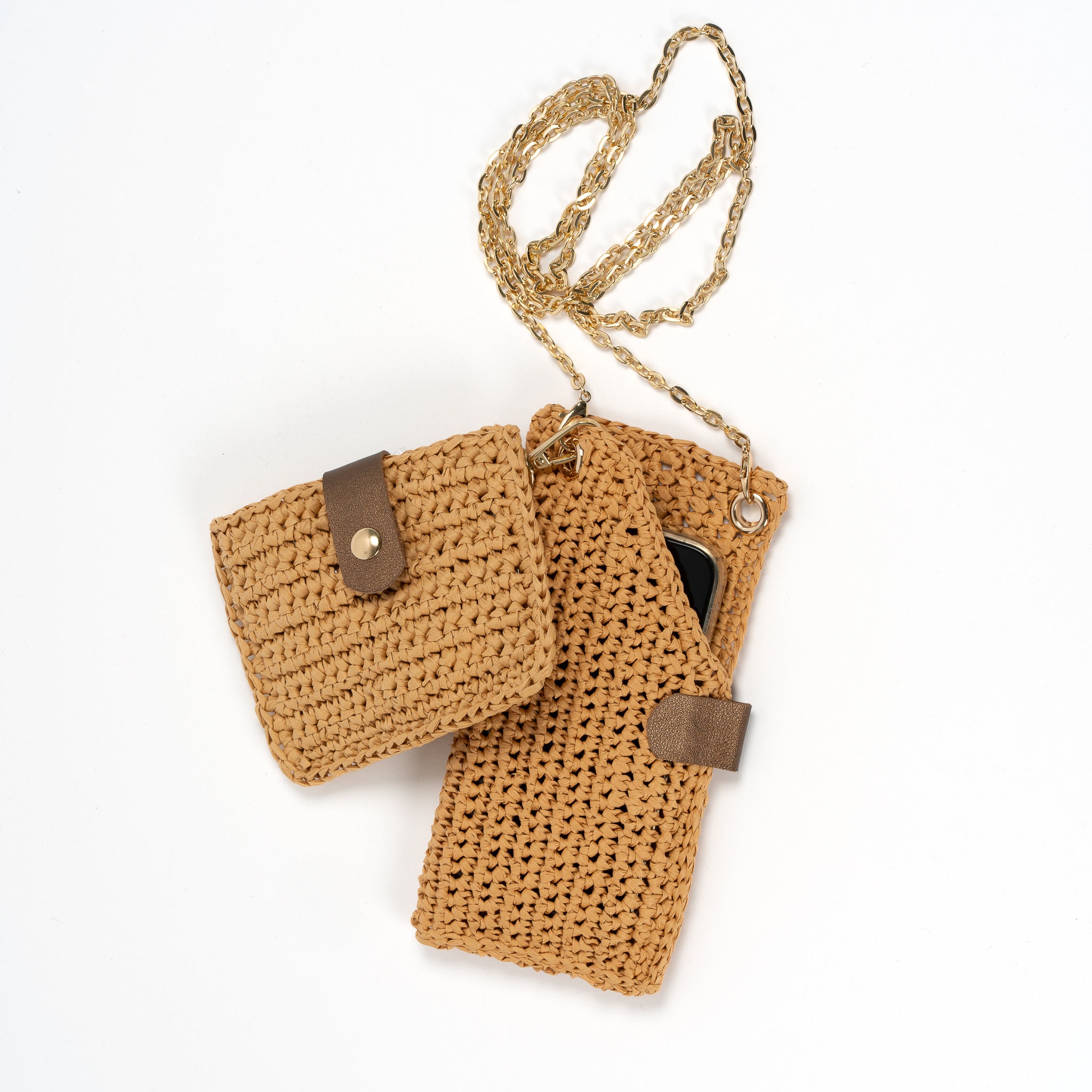 Straw Mobile Phone Crossbody Bag, Straw Summer Phone Bag, Phone Pouch ...