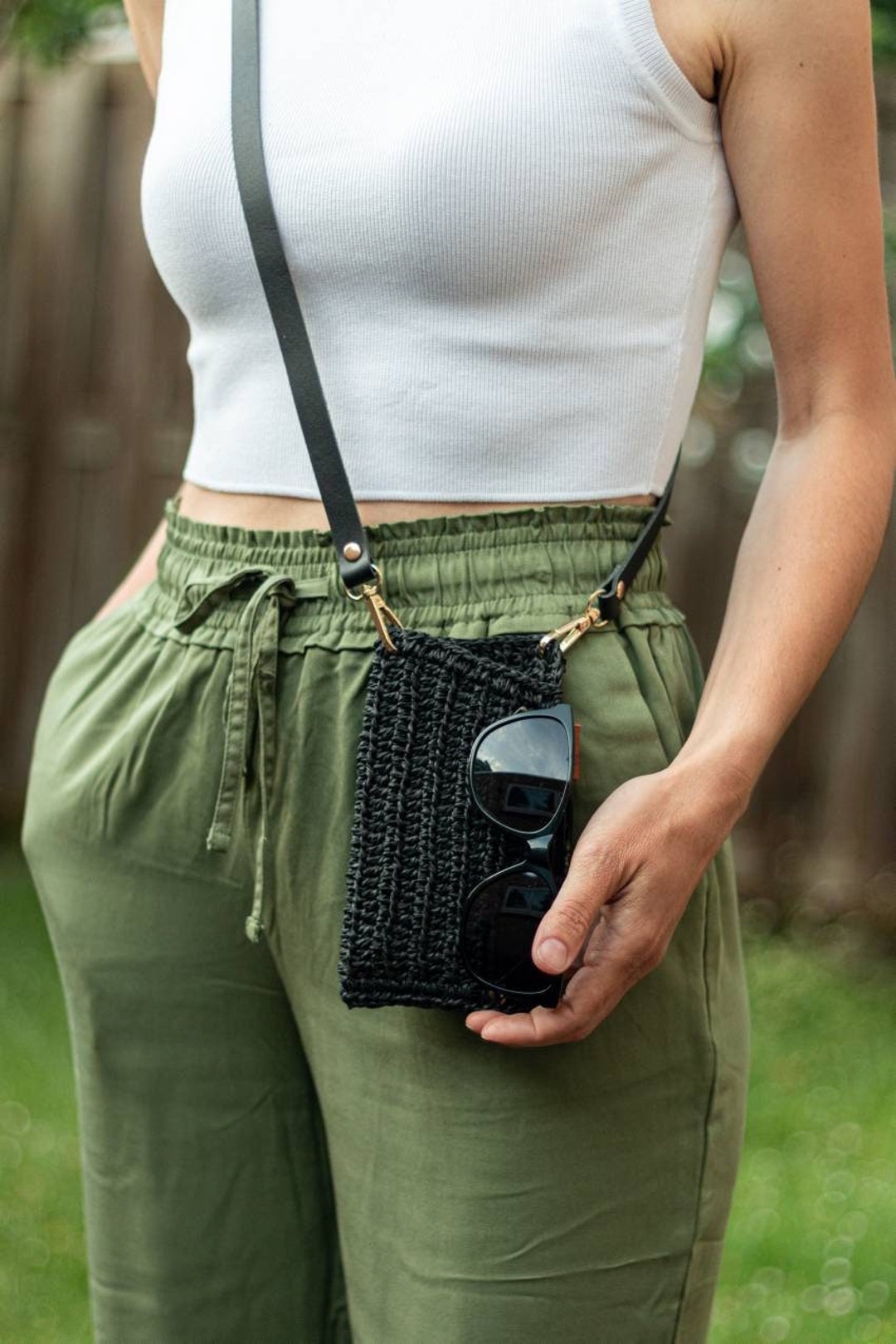 Straw Mobile Phone Crossbody Bag, Straw Summer Phone Bag, Phone Pouch ...