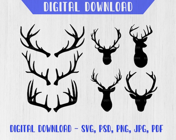 Deer & Antlers SVG File Bundle Deer SVG Antlers Download - Etsy