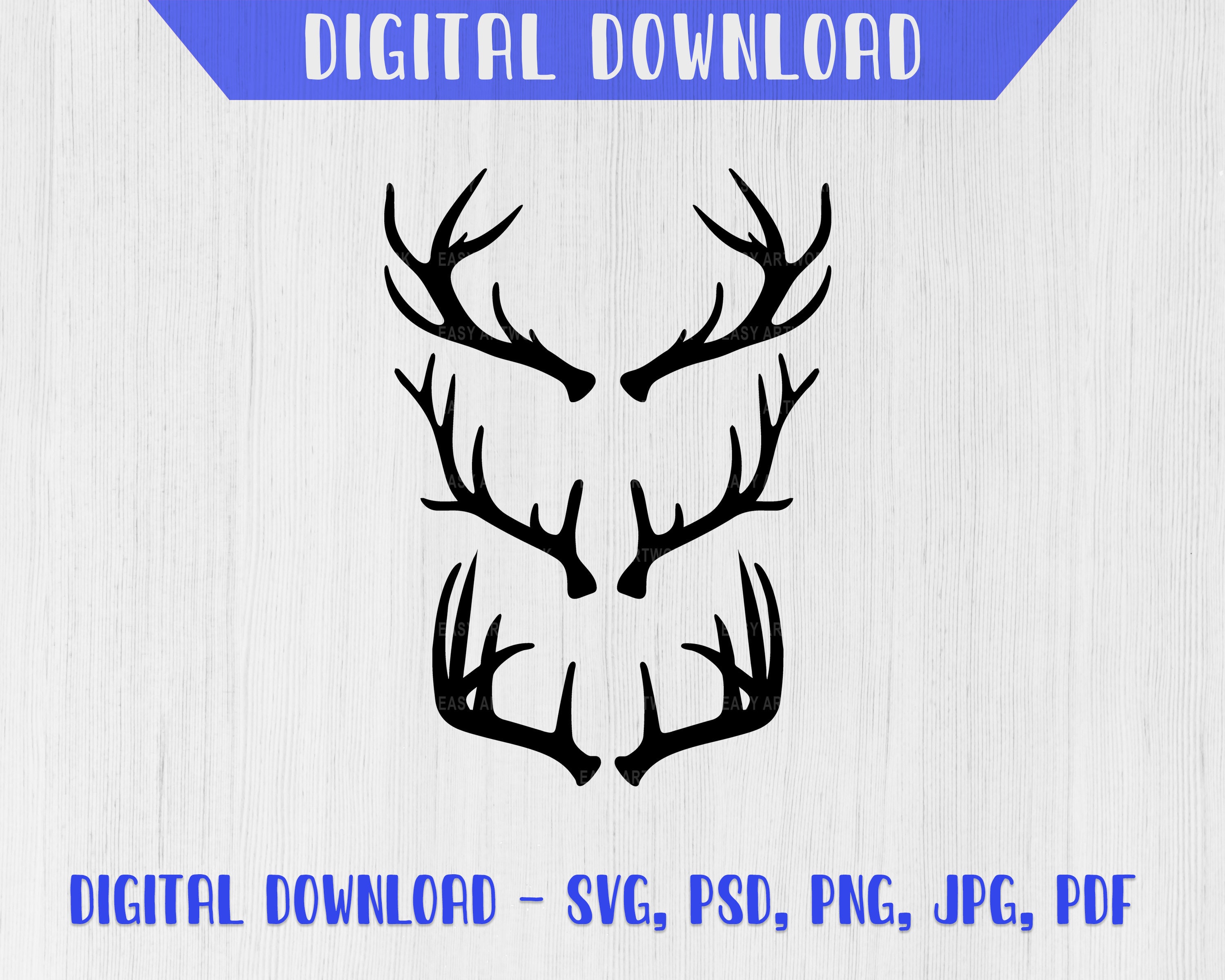 Deer And Antlers Svg File Bundle Deer Svg Antlers Download Etsy Canada