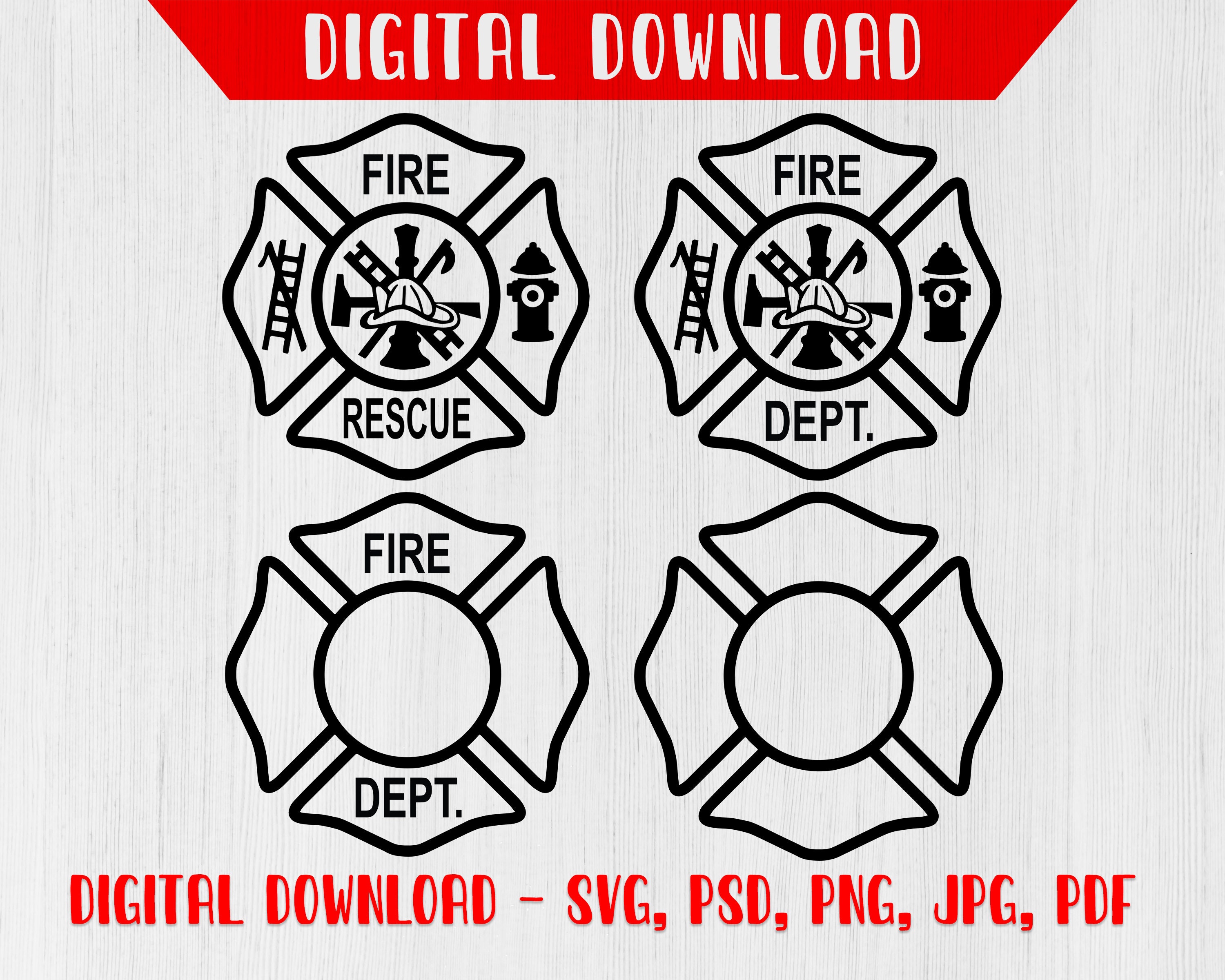 Fireman svg Cricut svg Fire and Rescue svg Firefighter Hero svg Fire ...