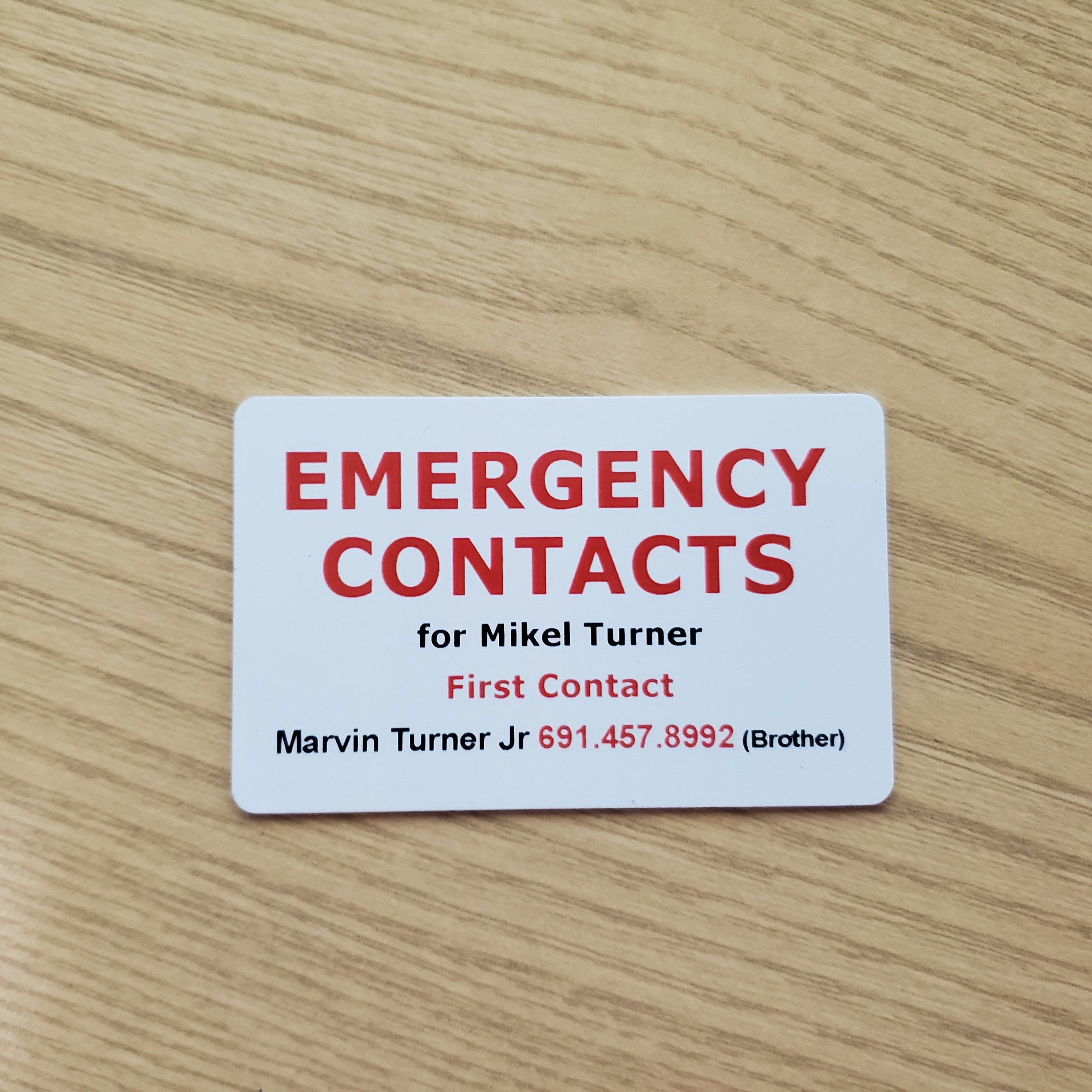 Emergency Contacts Wallet Card for Kids, Friends, and Family - Etsy