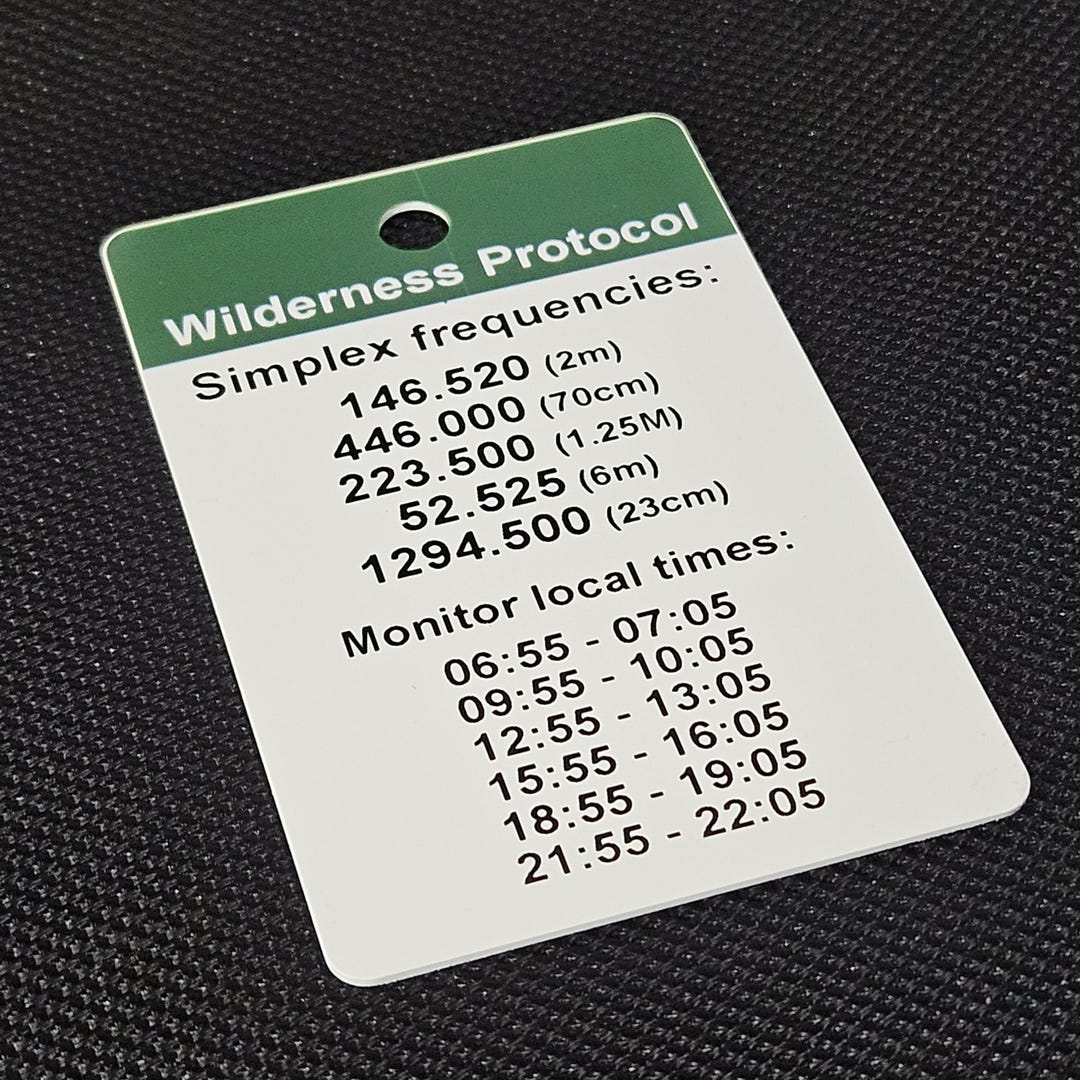 Ham Radio Wilderness Protocol Reference Card: Hiking Emergency ...