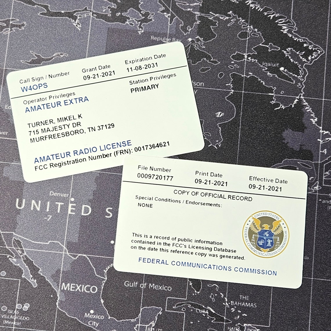 Full Color Ham Radio FCC License Wallet Card Plastic Wallet Card PVC - Etsy