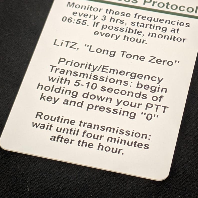 Ham Radio Wilderness Protocol Reference Card: Hiking Emergency ...
