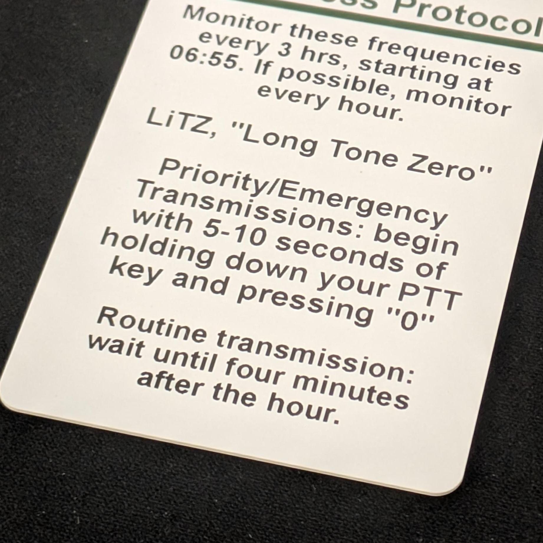 Ham Radio Wilderness Protocol Reference Card: Hiking Emergency ...