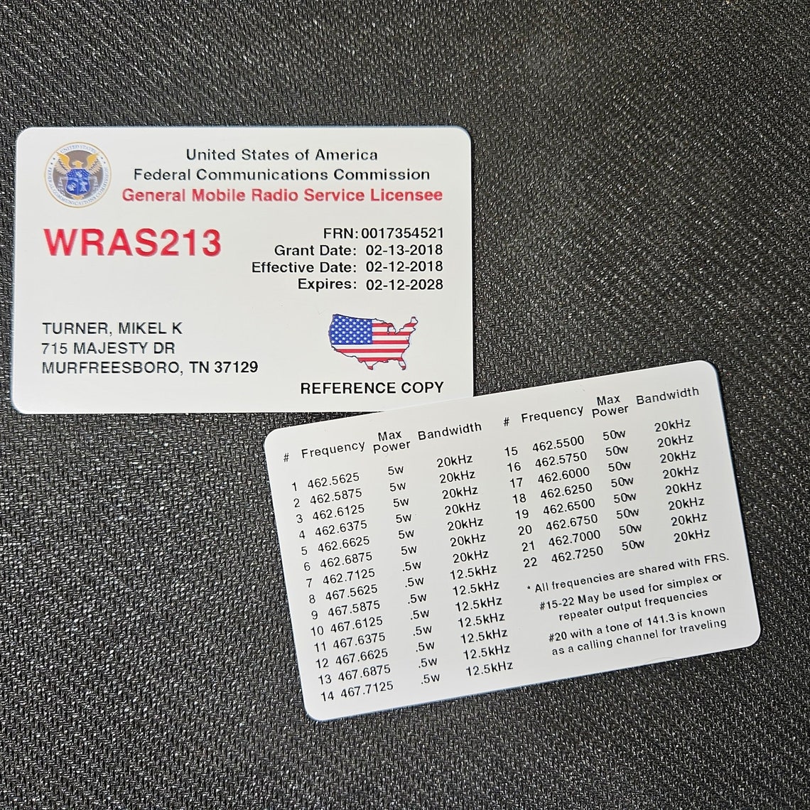 Full-color GMRS License Reference Card Plastic Wallet Card PVC - Etsy