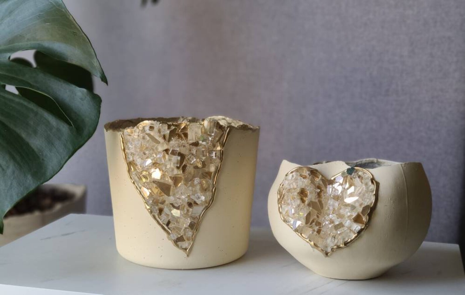 6 Inch Geode Pot Concrete Pot Hand Painted Pot Stone Pot - Etsy