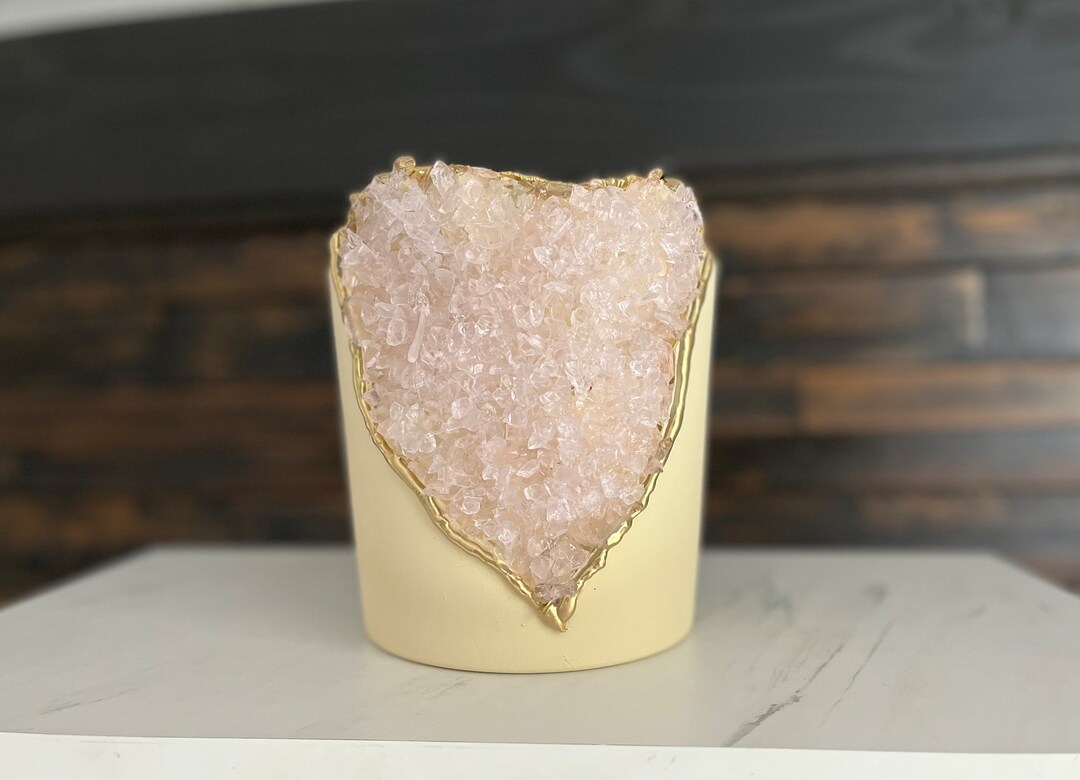6 Inch Pot - Geode Pot - Geode Planter - Pink Geode - Pink Pot - Cream ...