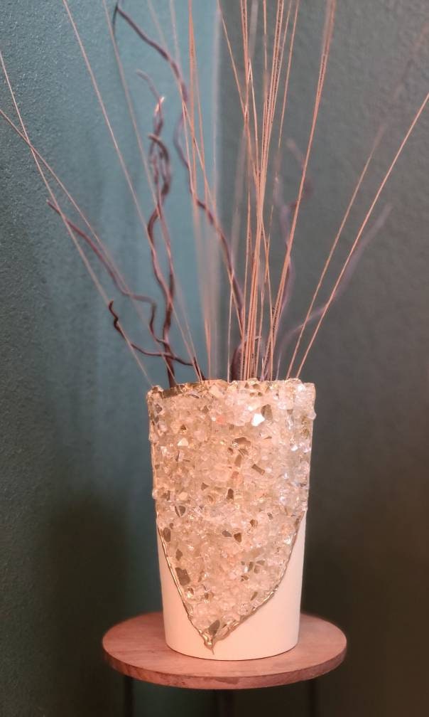 12 Inch Geode Geode Pot Dried Flowers Vase Tall Vase - Etsy