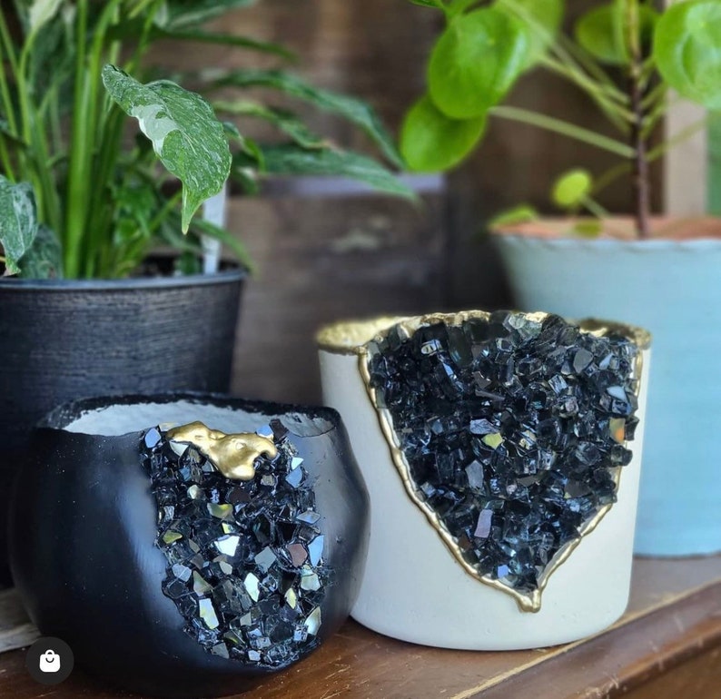6 Inch Geode Pot Concrete Pot Hand Painted Pot Stone Pot - Etsy