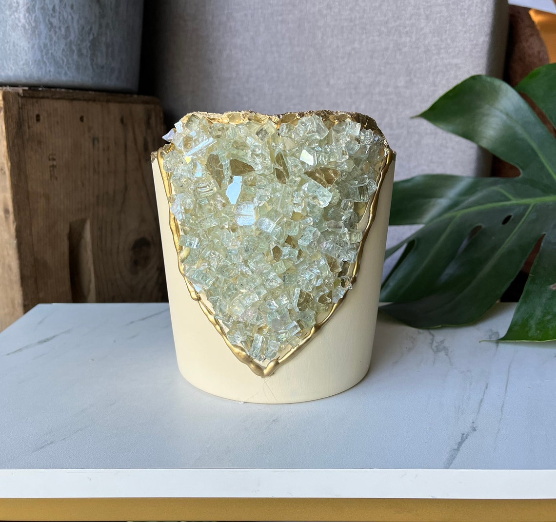 6 Inch Geode Pot Concrete Pot Hand Painted Pot Stone Pot - Etsy