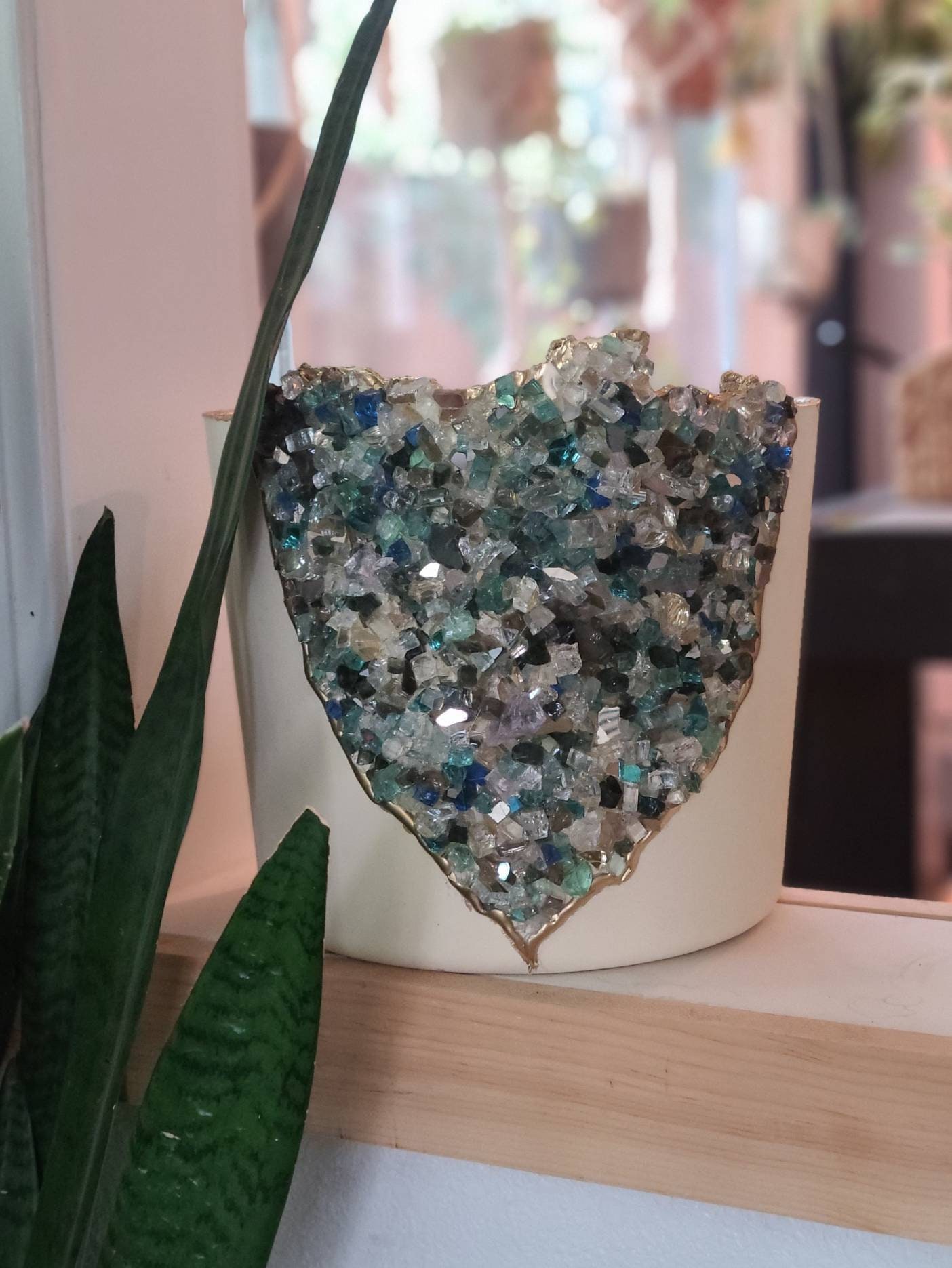 10 Inch Geode Planter Large Pot Cream Pot House Plant - Etsy